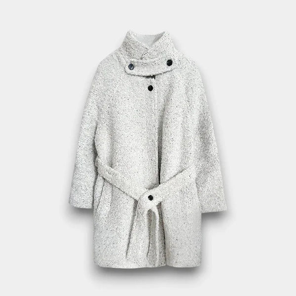 Grey Wool Belted Coat – Stefani Studio