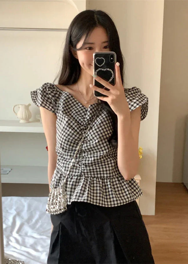 Pleated Plaid Shirt – Stefani Studio